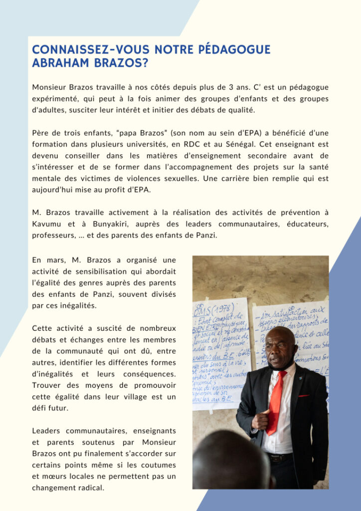 Newsletter d’avril 2023 - The children of Panzi and elsewhere